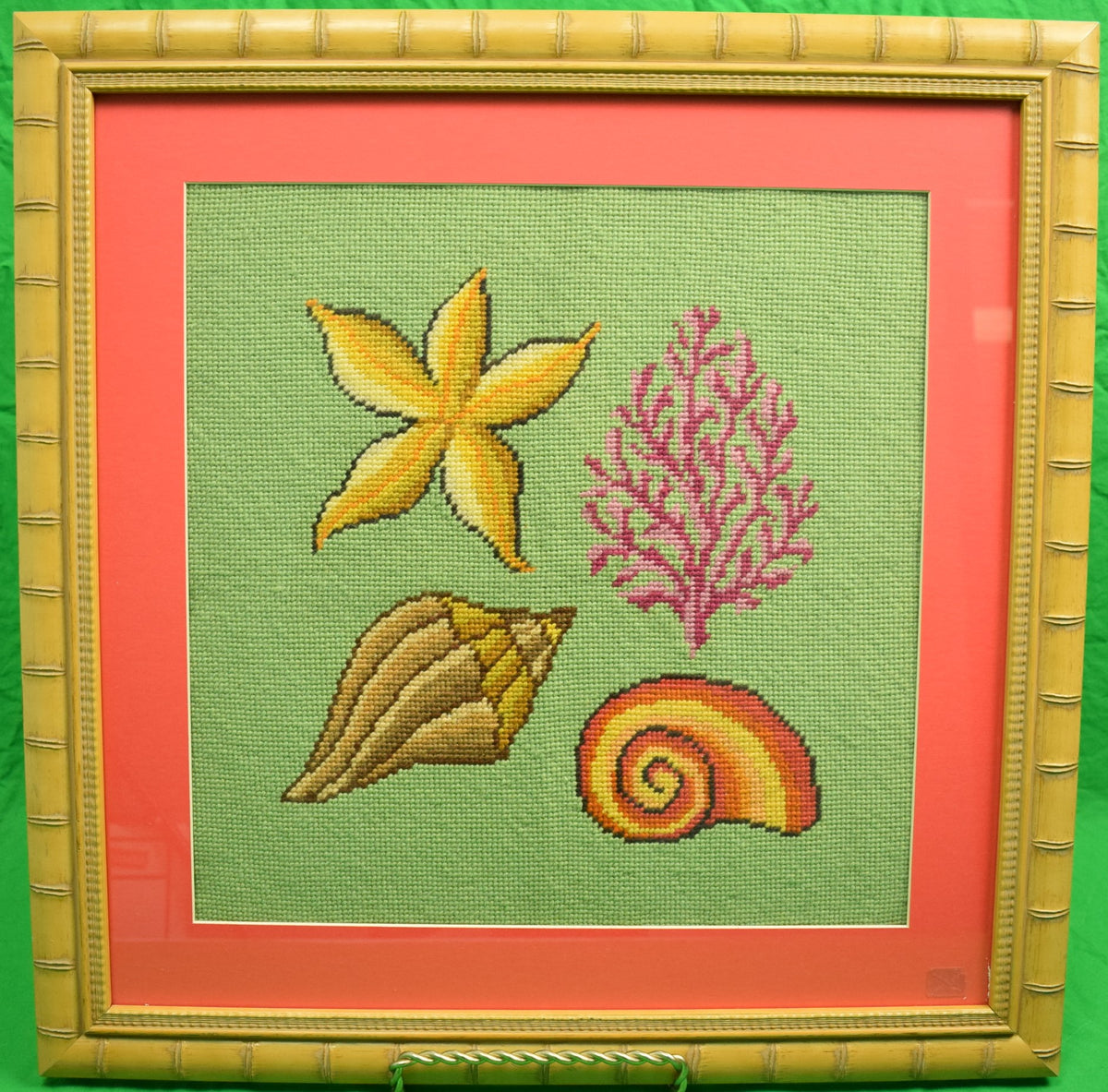 "Hand-Needlepoint Seashells"