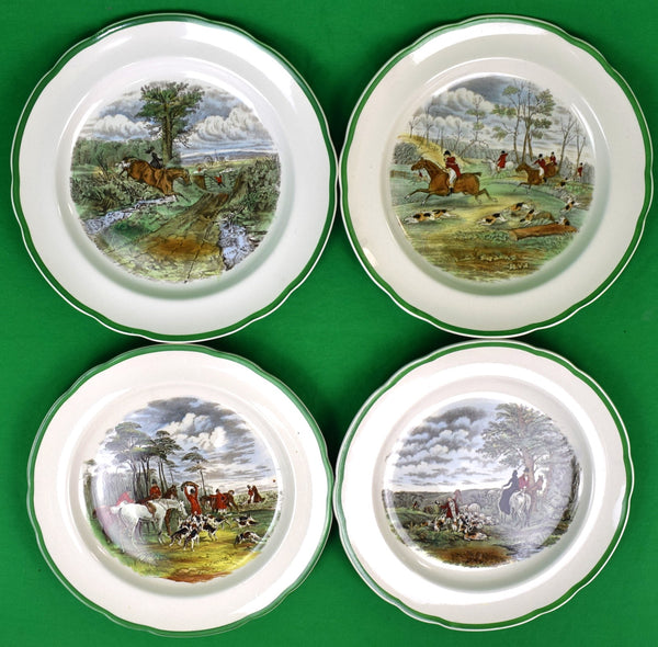 "Set x 4 Copeland Spode/ J.F. Herring Fox-Hunt Scene Dinner Plates"