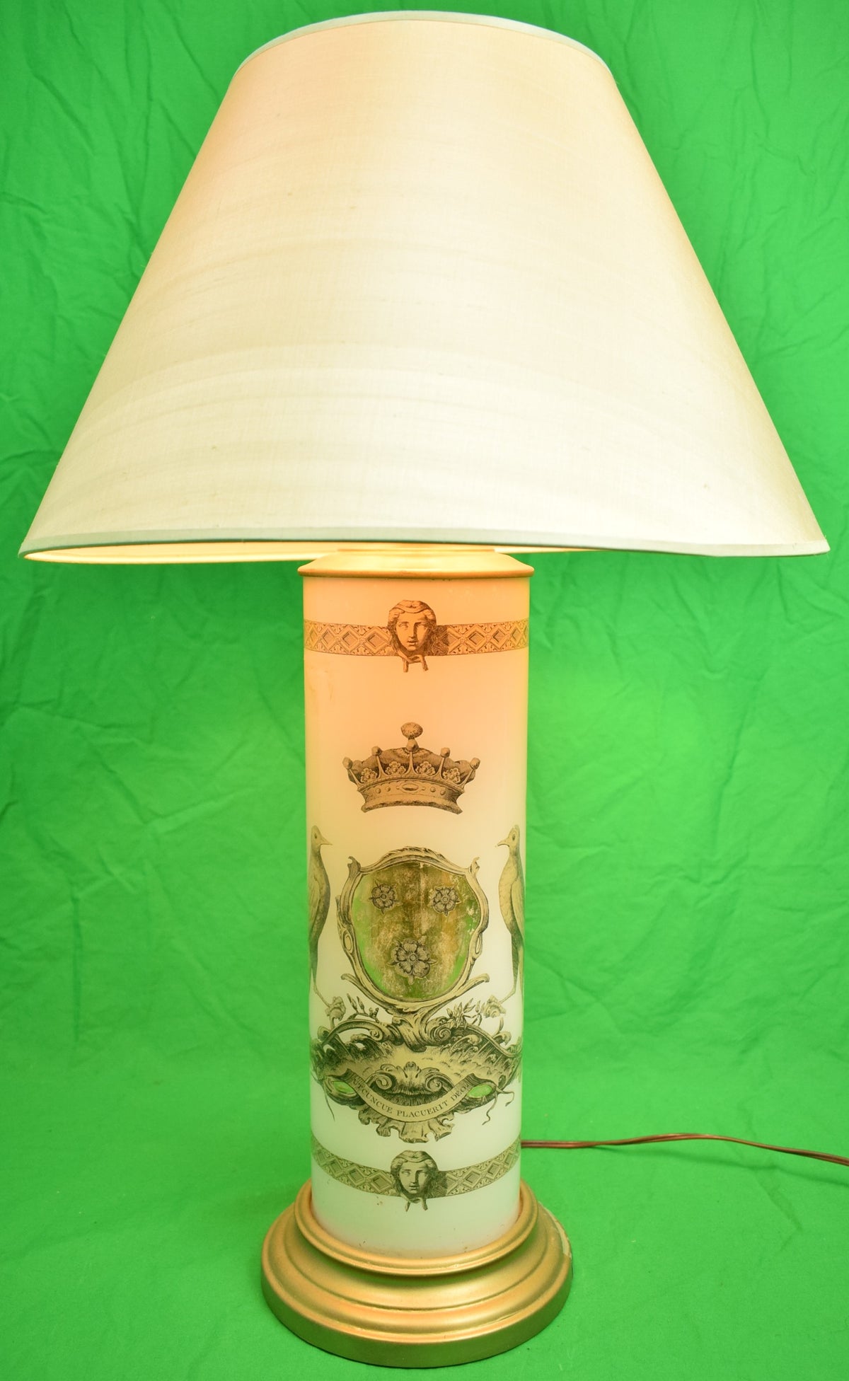 "Decoupage Armorial Heraldic Table Lamp"