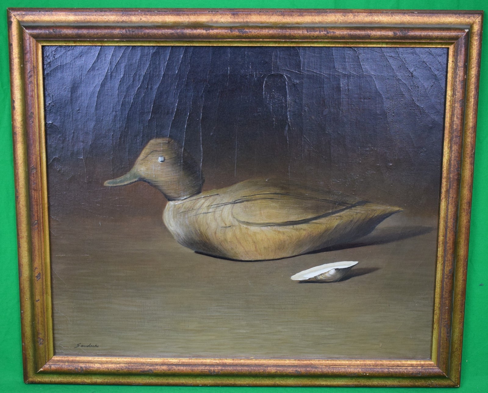 "Golden Eye Decoy Harborside Maine" Oil on Linen by Albert Edward Sand