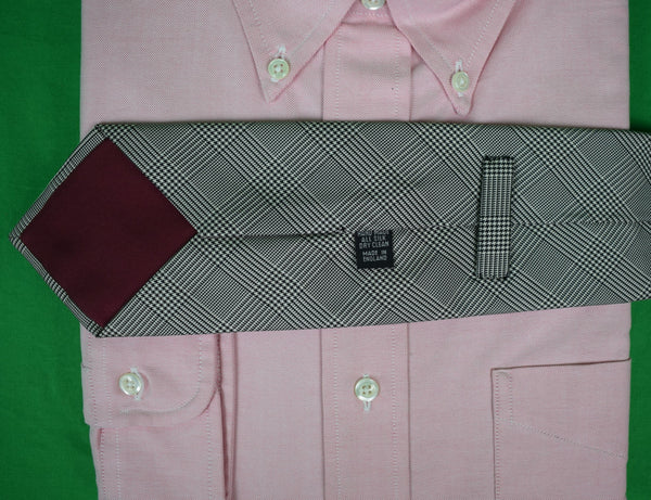 "The Andover Shop Silver/ Black Glen Plaid English Silk Tie" (SOLD)