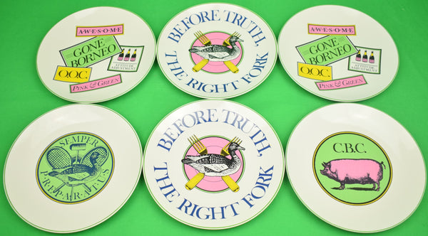 "Set x 6 Official Preppy Plates"