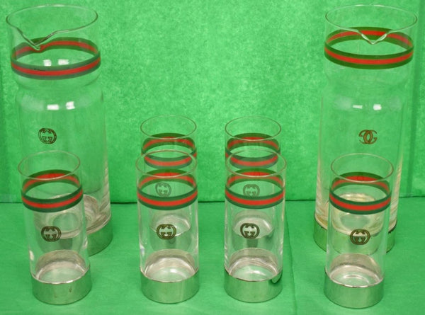 "Gucci Of Italy c1960s 9pc Barware Serving Set" (SOLD)