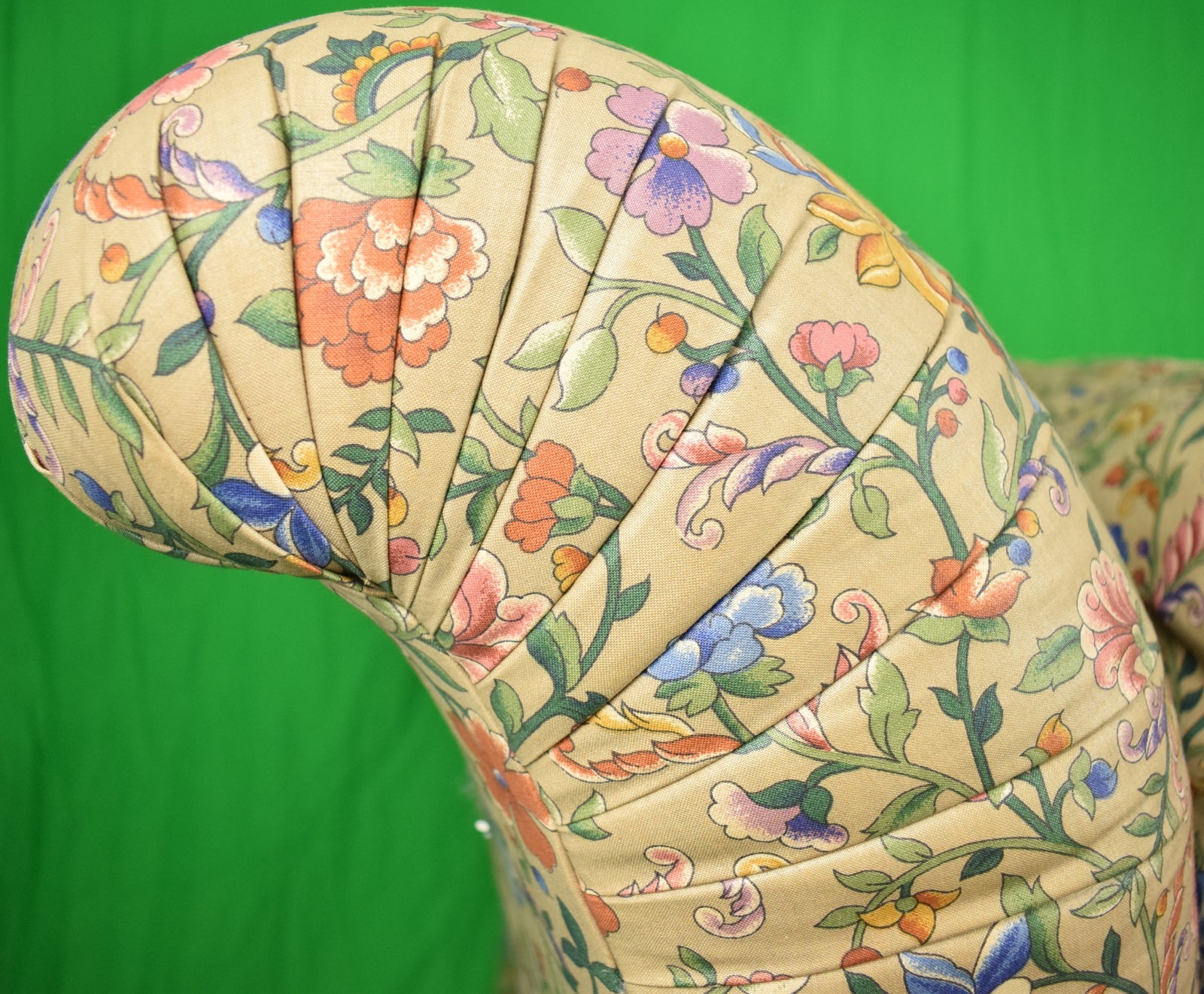 "Pair x Petite Fleur Glazed Chintz Slipper Chairs"
