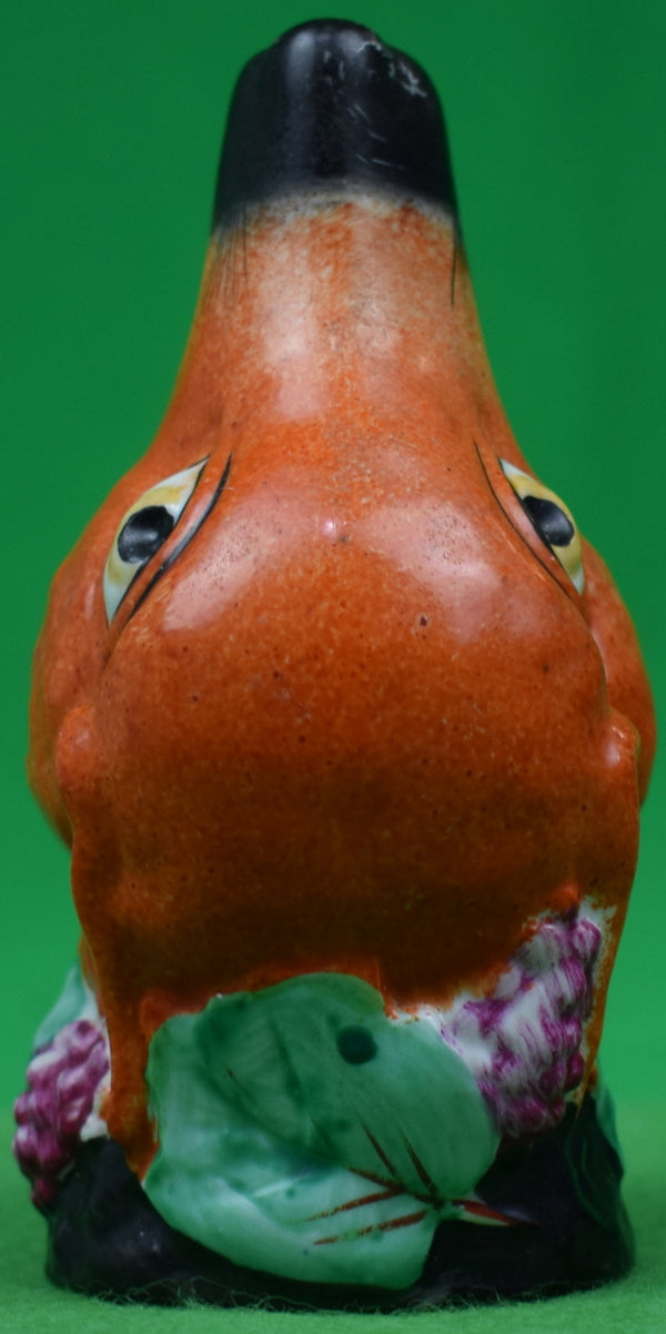 "Royal Staffordshire Hand-Painted Porcelain Fox Head Stirrup Cup"