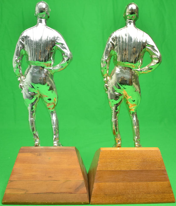 Pair of Silver Jockey Bookends
