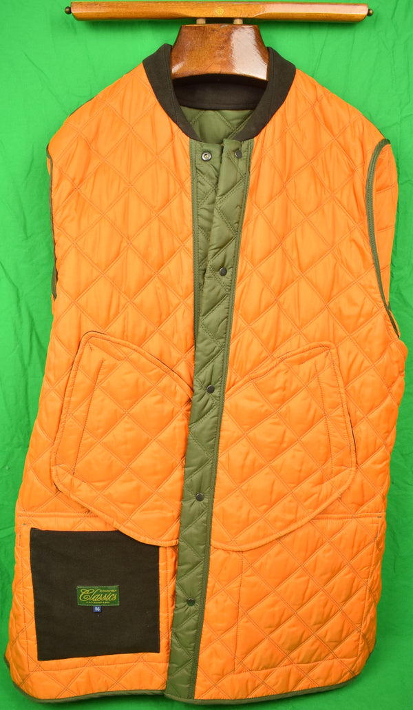 "Country Classics Olive Quilted Shooting Jacket w/ Orange Lining" Sz 4