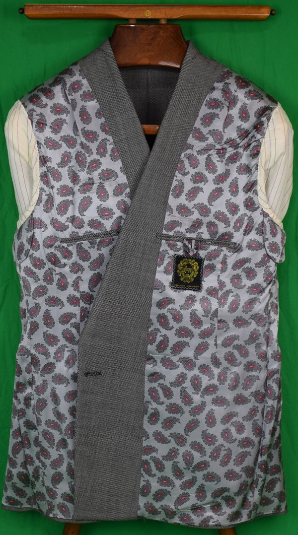 Chipp Grey Nail Head DB Suit w/ Paisley Lining Sz 39R