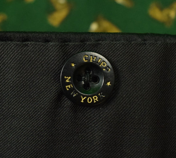 "Chipp Hunter Green Challis Horse Head Eveningwear Trousers w/ Satin S