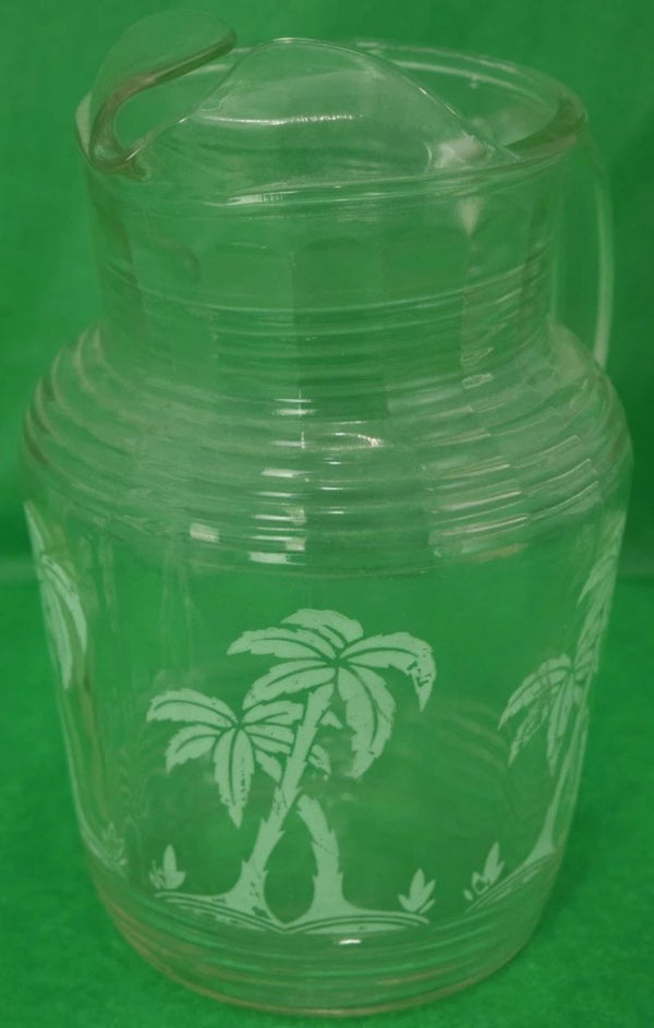 Palm Tree Glass Pitcher