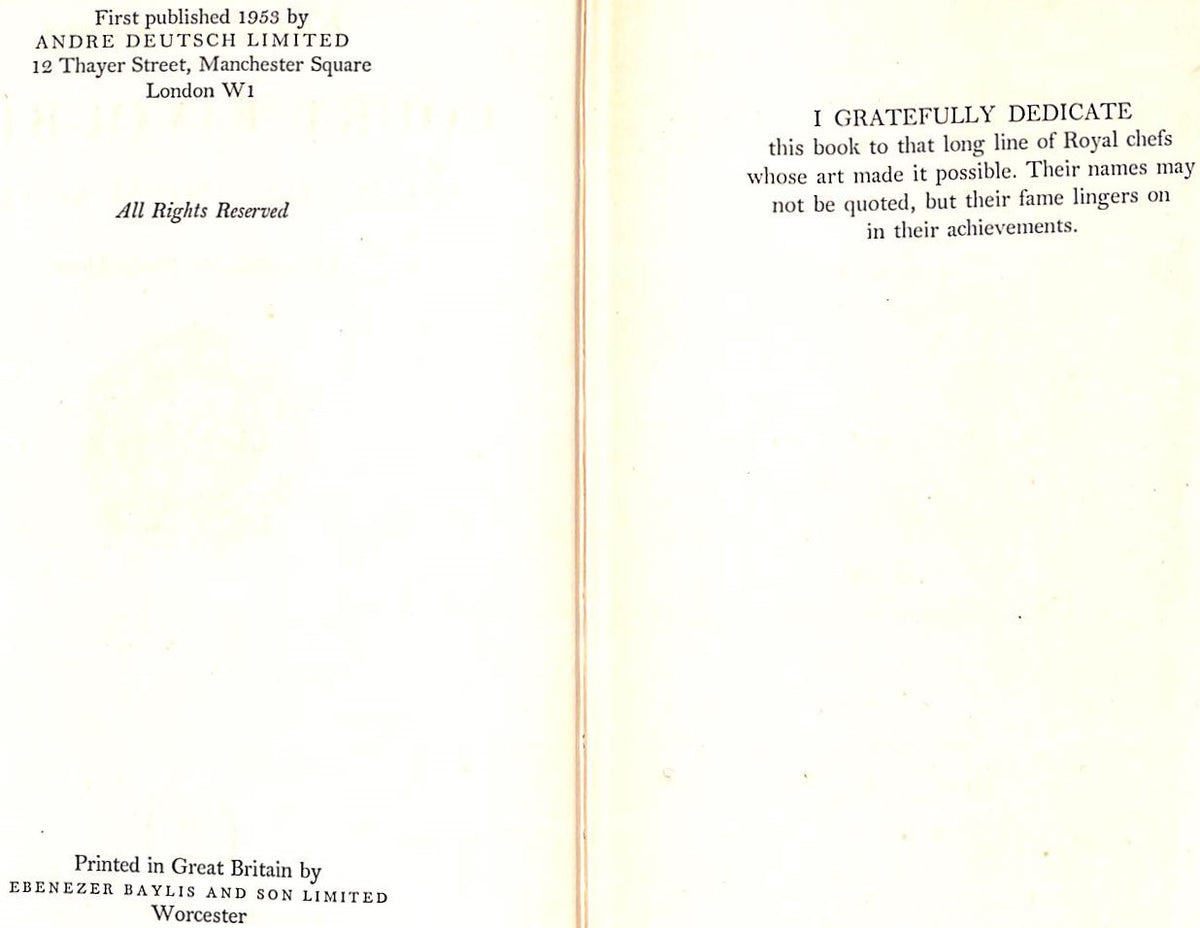 "Court Favourites Recipes From Royal Kitchens" 1953 CRAIG, Elizabeth