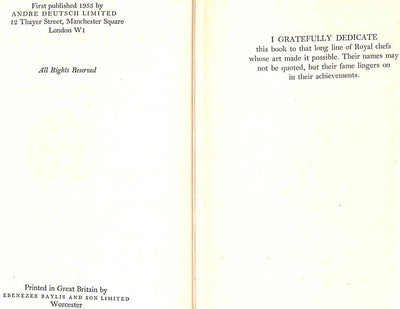 "Court Favourites Recipes From Royal Kitchens" 1953 CRAIG, Elizabeth