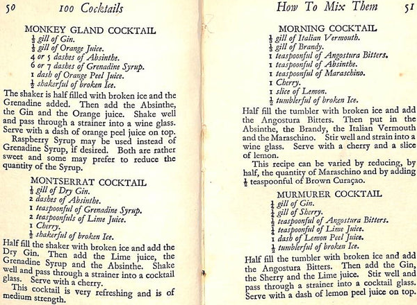 "100 Cocktails: How To Mix Them" "Bernard"