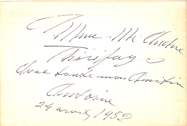 "Antoine (INSCRIBED) w/ Intro by Lady Mendl" 1945 (SOLD)