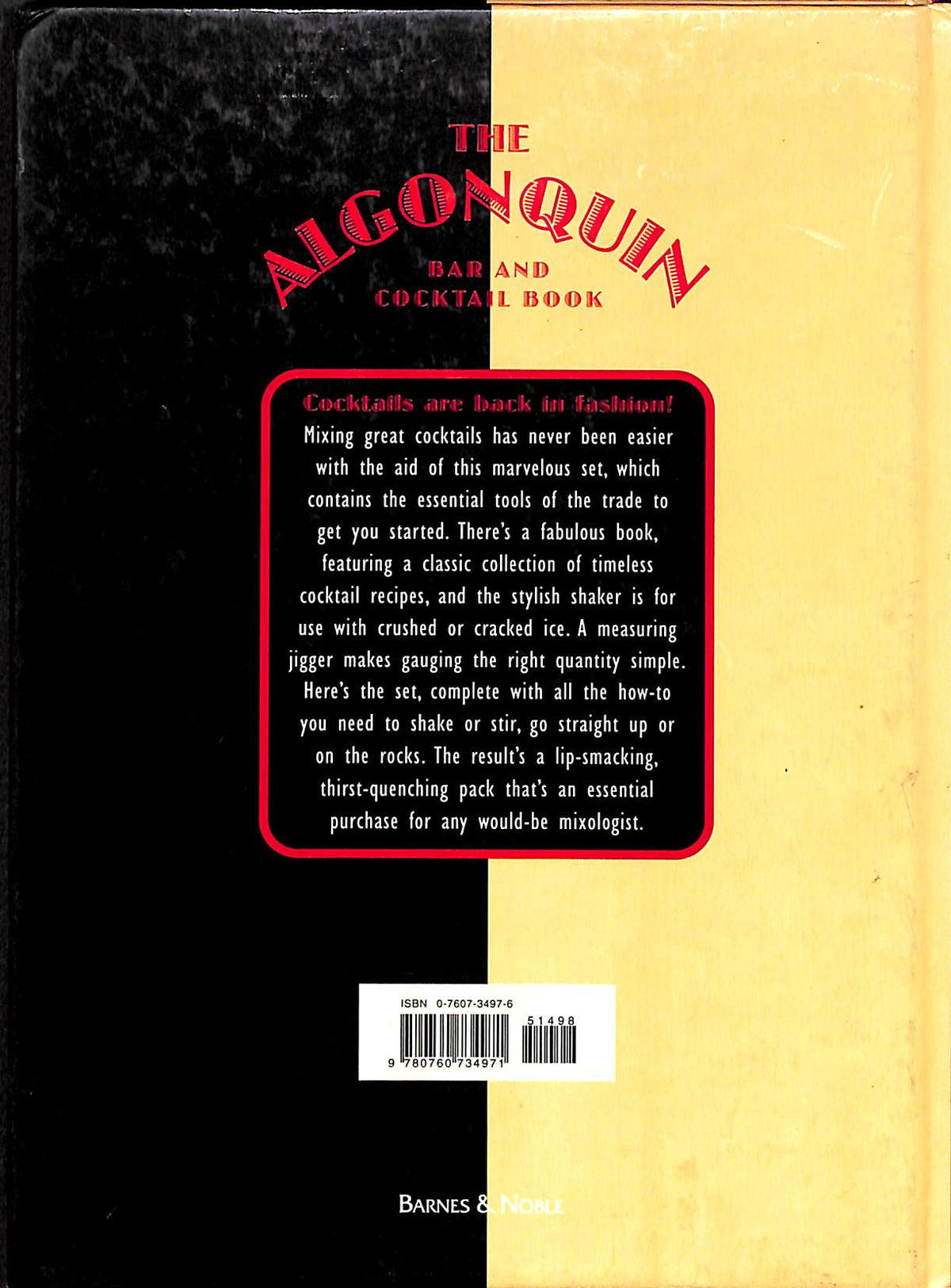 "The Algonquin Bar and Cocktail Book" 2002 KIERNAN, Anna