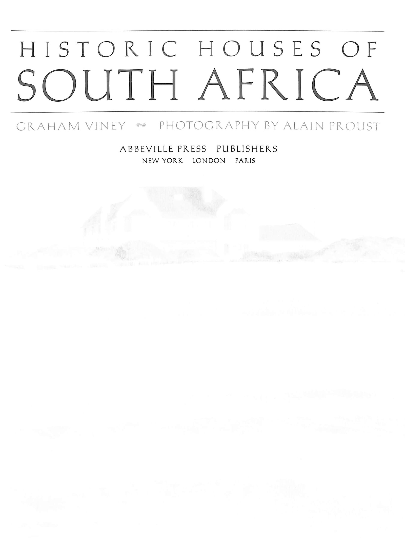 "Historic Houses Of South Africa" 1987 VINEY, Graham