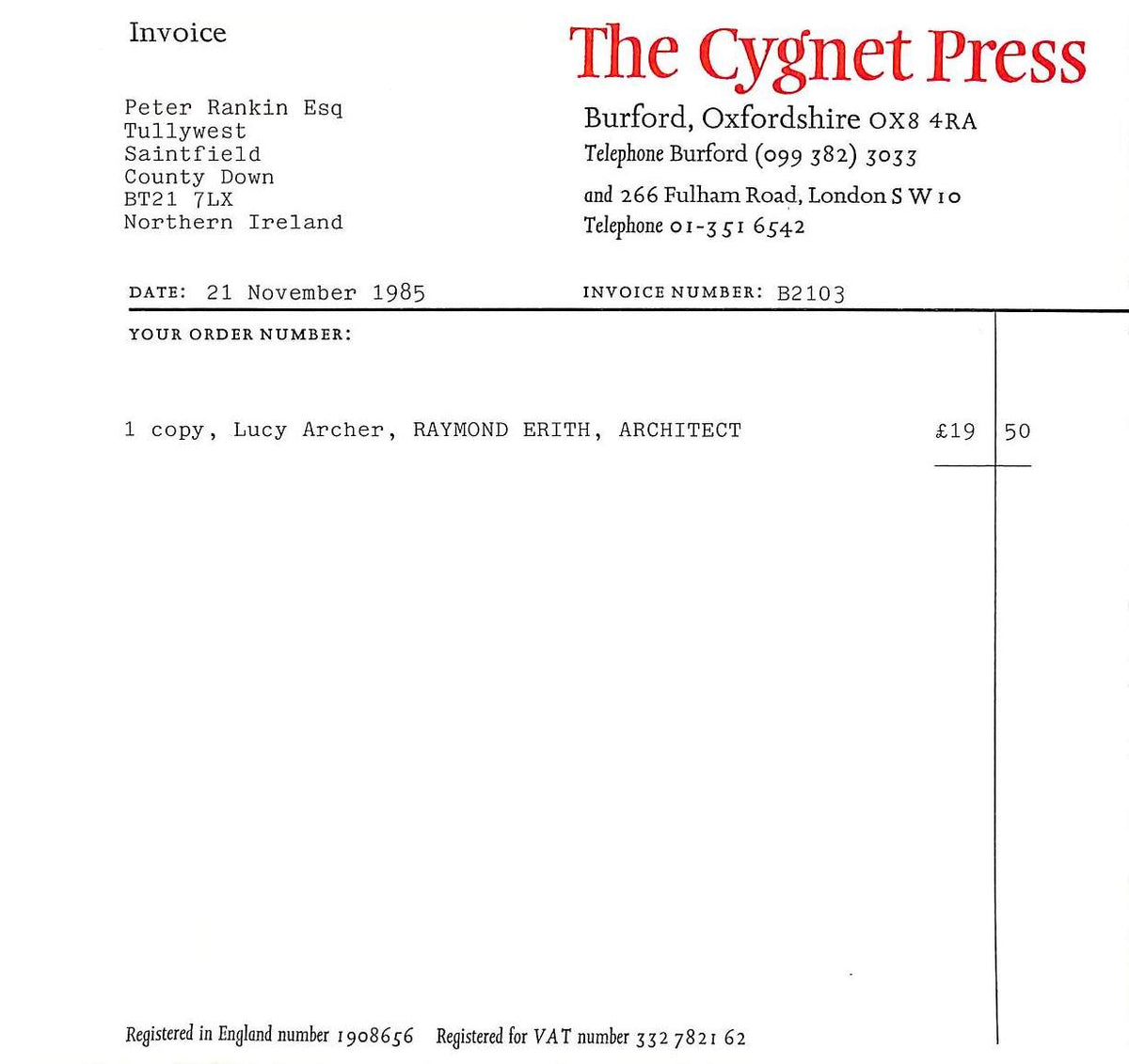 "Raymond Erith Architect" 1985 ARCHER, Lucy