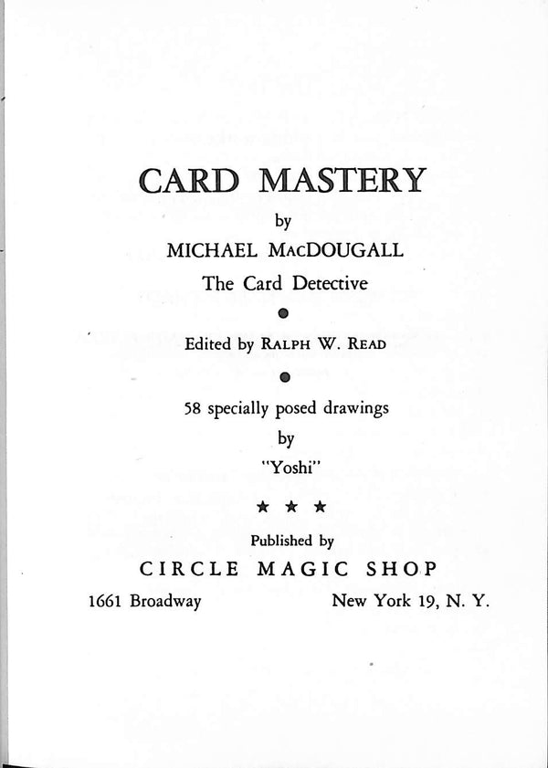 "Card Mastery" 1944 MACDOUGALL, Michael