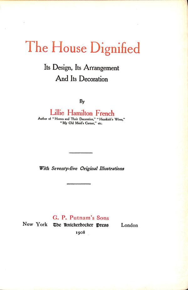"The House Dignified: Its Design, Its Arrangement, Its Decoration" 190