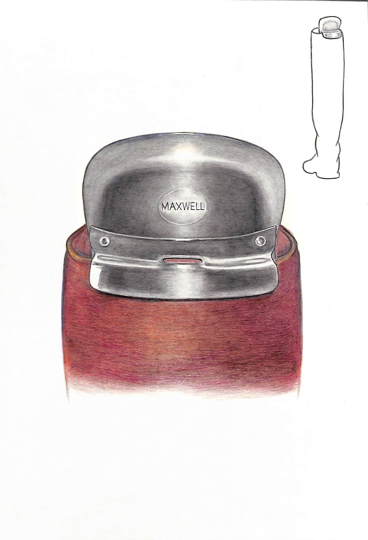 Maxwell Boot Plate Graphite Drawing