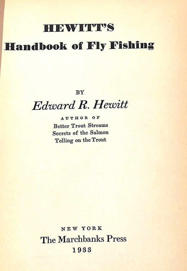 Hewitt's Handbook of Fly Fishing