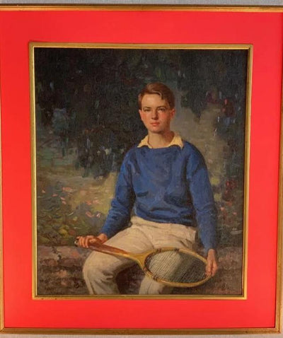 "Portrait Of A Young Tennis Pro" 1936 by Carl Wendell Rawson American,