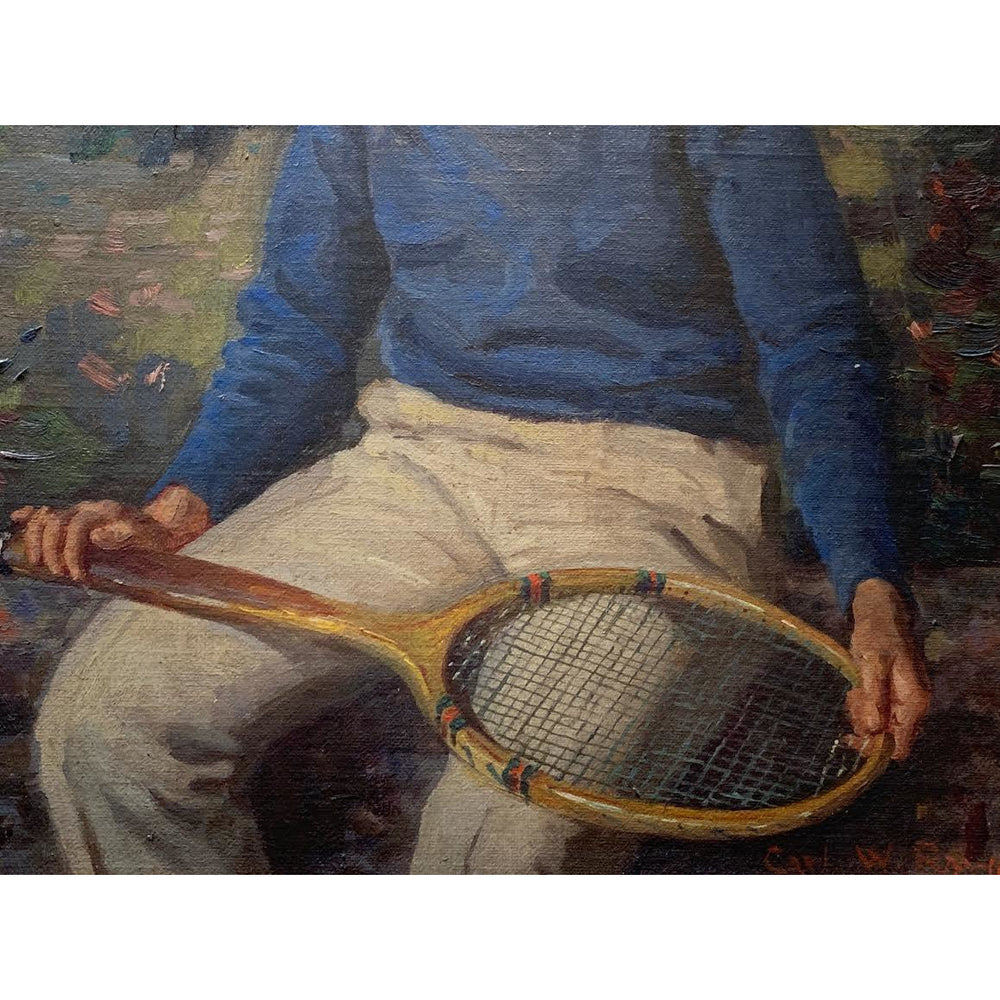 "Portrait Of A Young Tennis Pro" 1936 by Carl Wendell Rawson American,