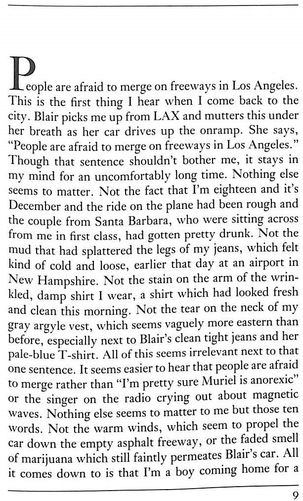 "Less Than Zero" 1985 ELLIS, Bret Easton