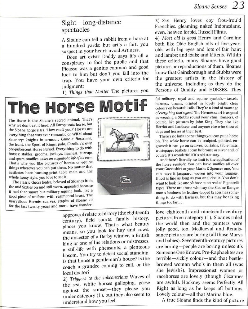 "The Official Sloane Ranger Handbook The First Guide To What Really Ma