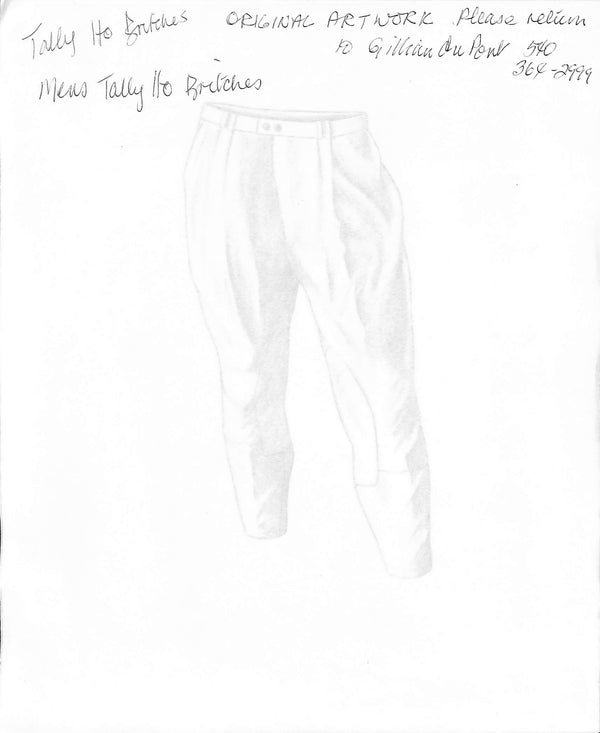 Men's Tally Ho Britches Graphite Drawing