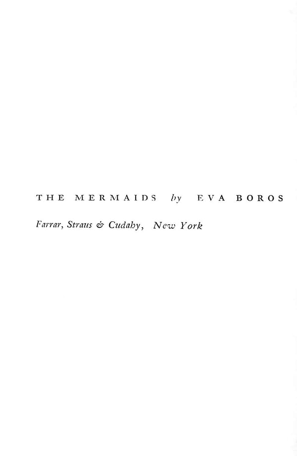 "The Mermaids" 1956 BOROS, Eva