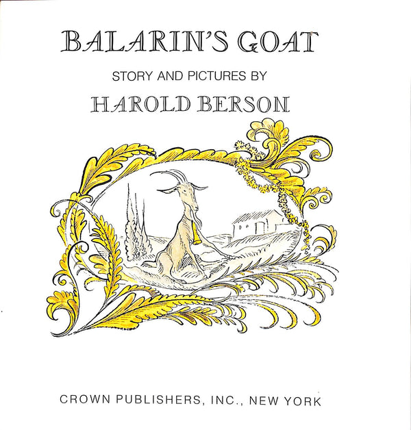 "Balarin's Goat" 1972 BERSON, Harold