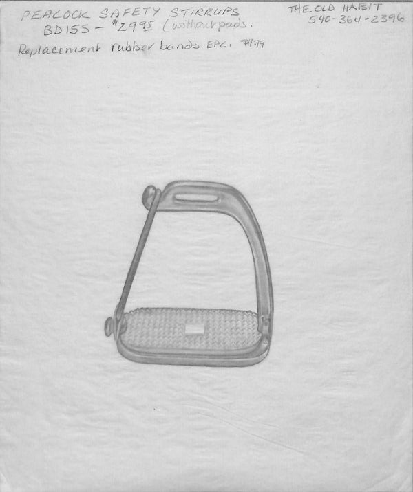 Peacock Safety Stirrups Graphite Drawing