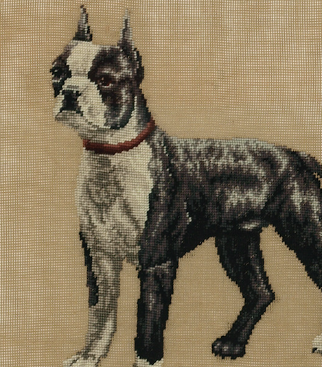 "Hand-Needlepoint Boston Terrier" (SOLD)