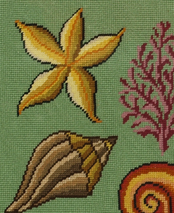 "Hand-Needlepoint Seashells"