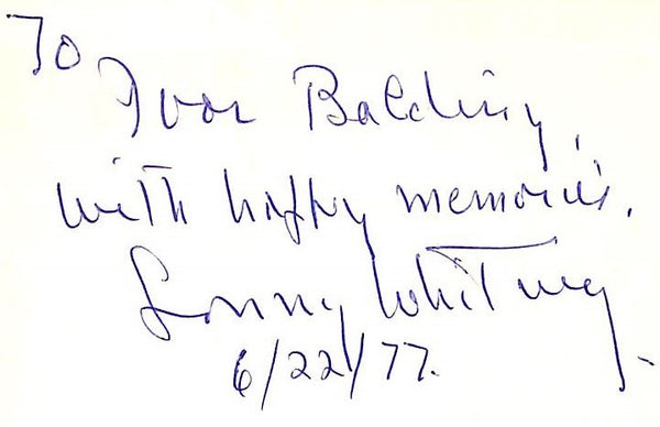 "High Peaks" 1977 WHITNEY, C.V. (INSCRIBED!)