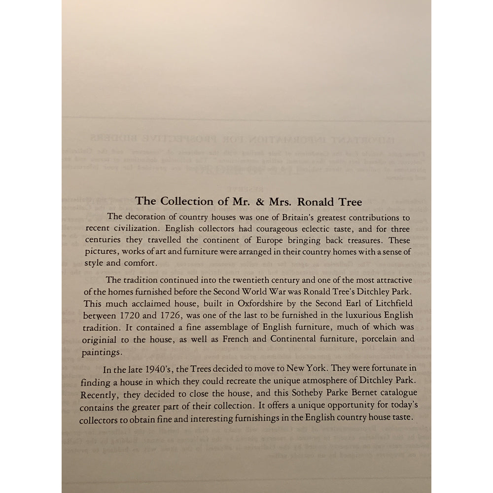 "The Property From The Collection Of Mrs Marietta Peabody Tree And The