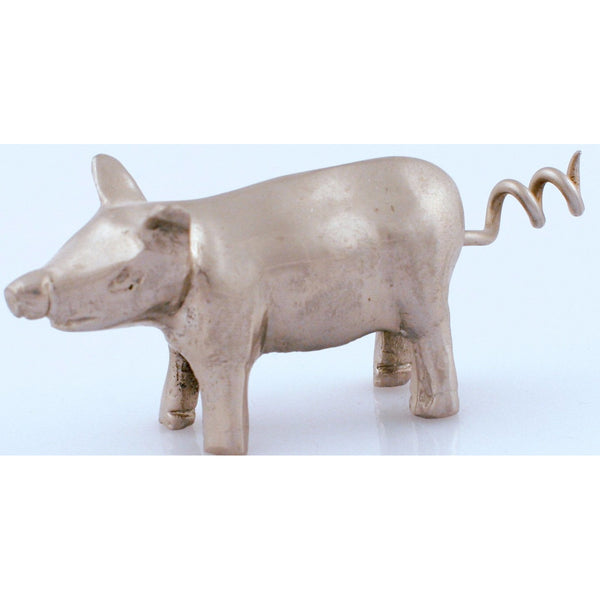 "Silver-Plate Piglet w/ Corkscrew Tail" (SOLD)