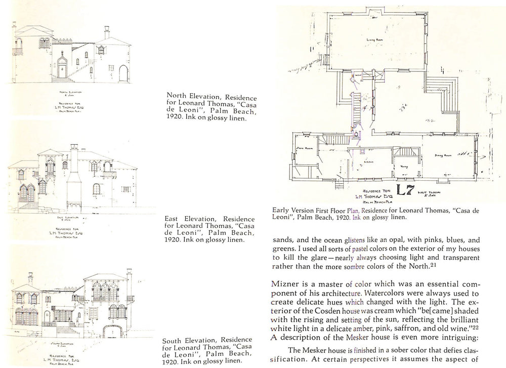 "Addison Mizner: Architect of Dreams and Realities" 1977