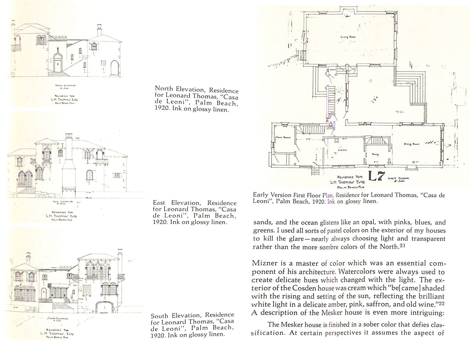 "Addison Mizner: Architect of Dreams and Realities" 1977